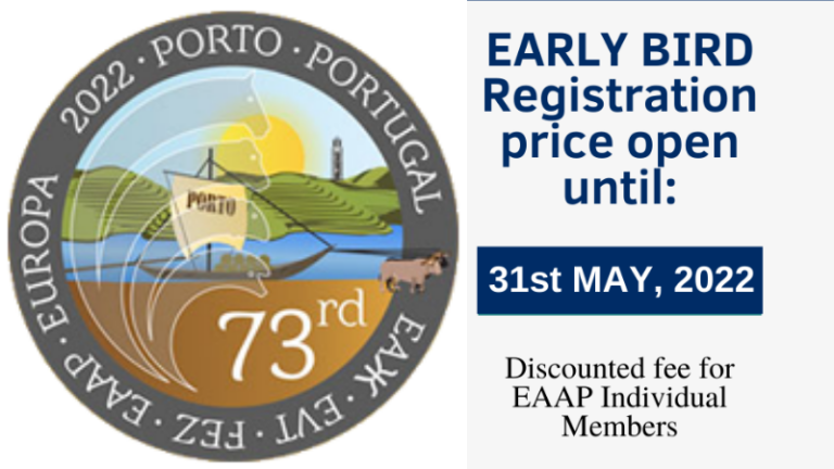 Register to the EAAP 2022 Meeting in Porto with Early Bird fee! – EAAP